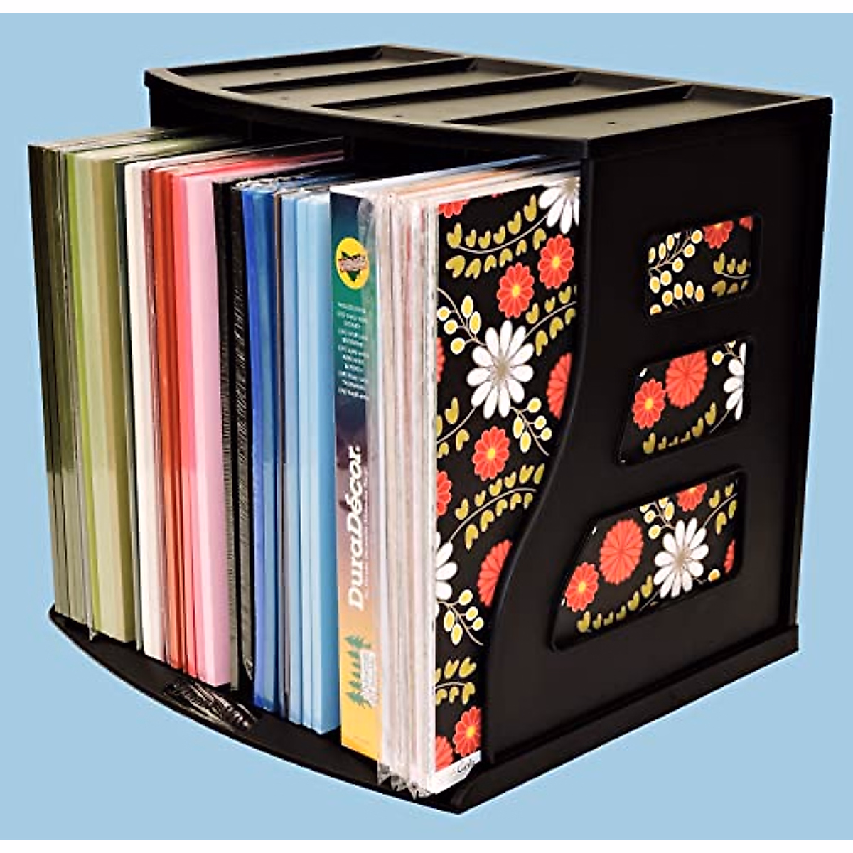 Binder Way - 3 Ring Binder Stand, Desktop Organizer, Vertical Book Shelf, Vinyl Record Storage Holder, Scrapbook 12x12 Paper Rack, LP Box, Lever Arch Filing Crate, Photo Album Cube - Stackable
