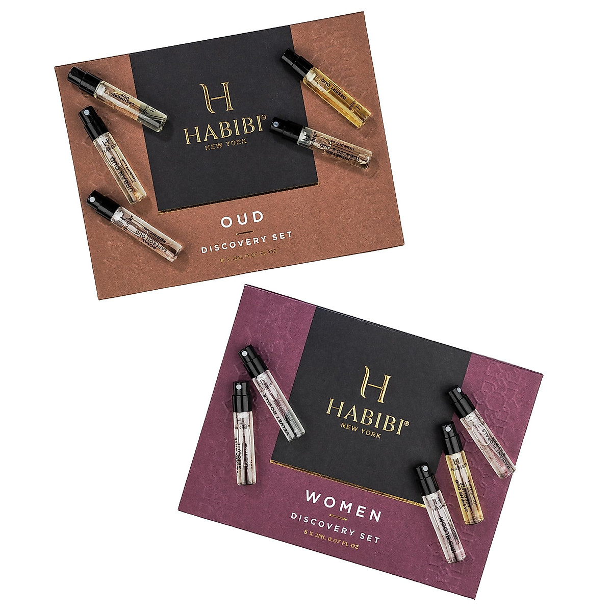H HABIBI Women’s & Oud Collection Discovery Sample Set - Perfumes for Women, Arabian Perfume for Women, Perfume Sampler for Women, 10 Mini Sprays (2 mL Each), Made in USA