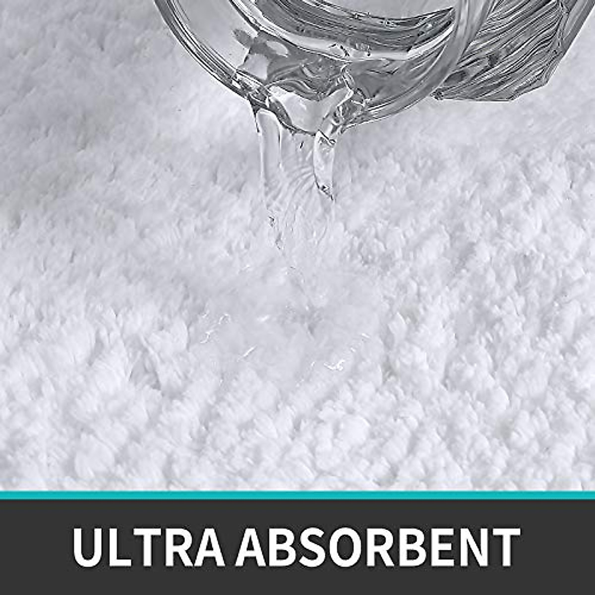 DEXI Bathroom Rug Mat, Extra Soft and Absorbent Bath Rugs, Washable Non-Slip Carpet Mat for Bathroom Floor, Tub, Shower Room (24"x16", White)