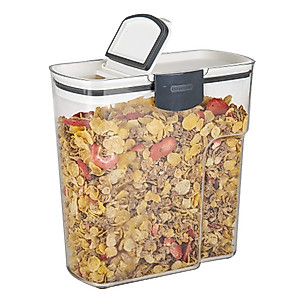 PrepWorks by Progressive 4.5-Quart Large Plastic Cereal Keeper Container with Airtight Lid and Measurement Markings, Clear