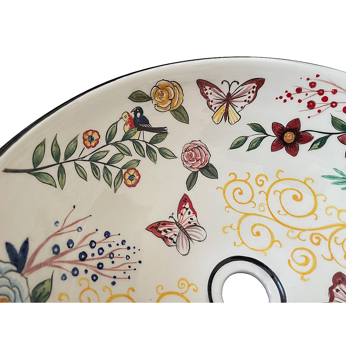 Bathroom Vessel Butterfly Sink, Ceramic Countertop Basin, Sink Bowl, Bath Vanity Sink, Bathroom Remodeling, Lavatory, Kitchen Washbasin