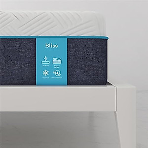 Signature Sleep Bliss 10 Inch Charcoal Cool Gel Memory Foam Mattress-in-a-Box, Medium, Certipur-US and Oeko-TEX, King