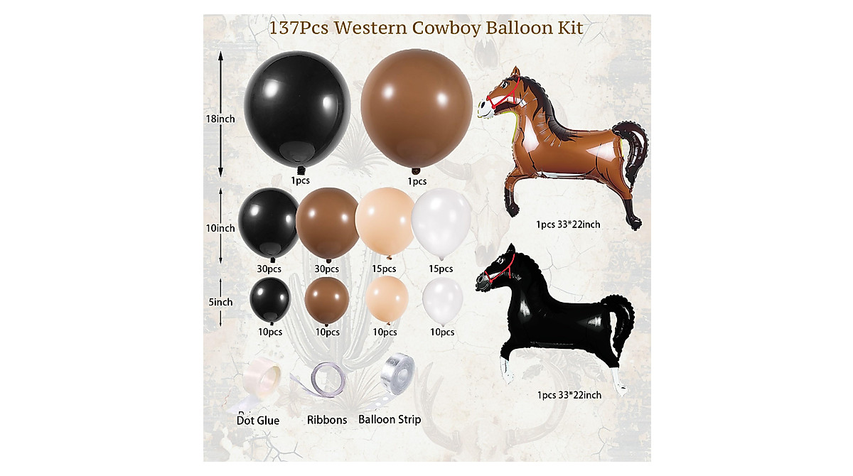 Western Balloon Arch Kit - Perfect for Cowboy Parties