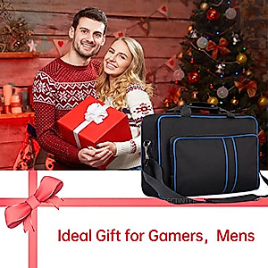 TECTINTER PS5 Carrying Case Travel Case PlayStation 5 Carrying Case Travel Bag,Compatible with PS5 Console Digital/Disk Edition,Large holding PS5 Controllers,Game Cards,HDMI,Laptop,Ideal Gift