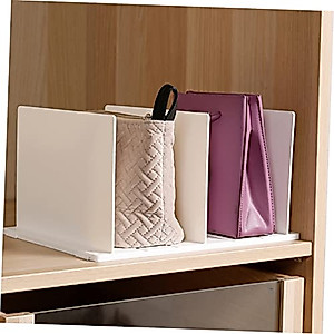 FONDOTIN Partition Plate Cabinet Divider Shelving Clothes Divider Book Shelf Dividers Bookshelf Dividers Wardrobe Organizing Dividers Clear Shelf Closets Shelf Dividers Plastic White