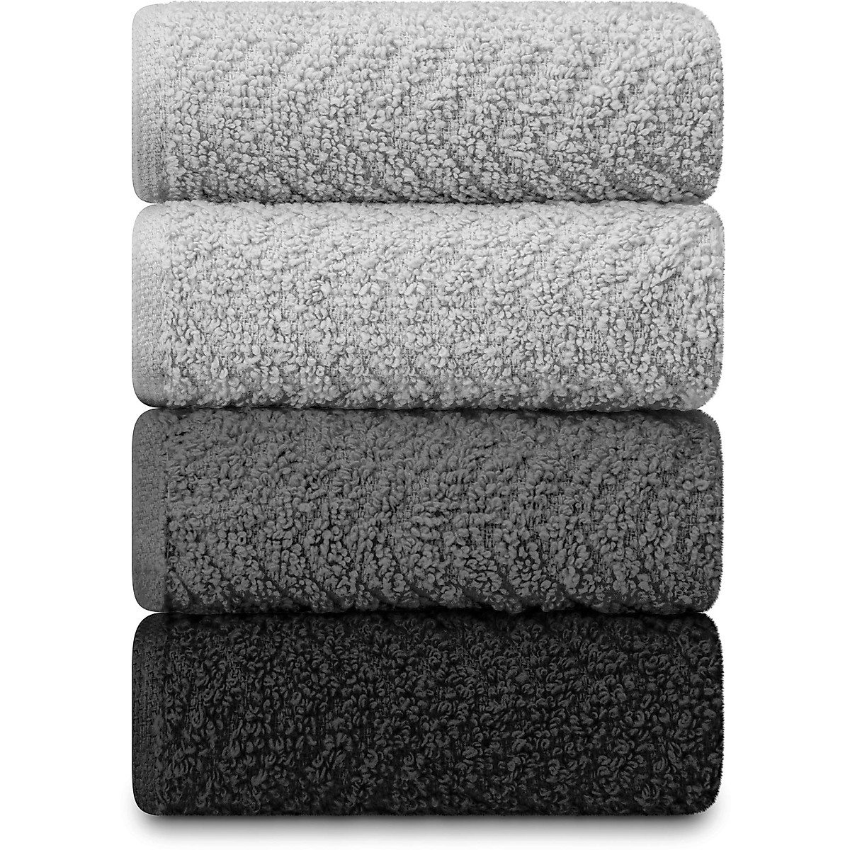 DecorRack 100% Cotton Kitchen Towels, 15" x 25" Absorbent Dish Towels [Premium Quality 400 GSM] Monotone Set (Pack of 4)