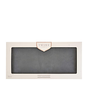 Twine Country Home Black Slate Cheese Board with Handle & Chalk Set - 16" x 8" Stone Plate Board for Tapas, Appetizers & Charcuterie Platters - Gourmet Kitchen Gift Essentials