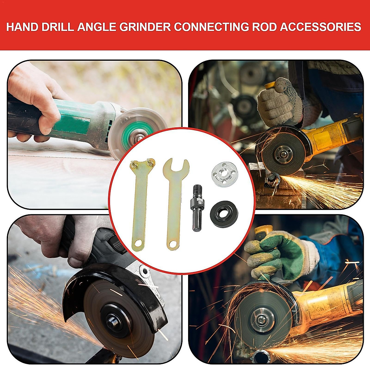 Generic Drill Angle Grinder Adapter | Rod Drill Grinder | Angle Grinder Conversion | Drill Extension Rod - Angle Grinder Adapter Conversion for Electric Drills, Tool Set for Grinding, Slicing, Glass