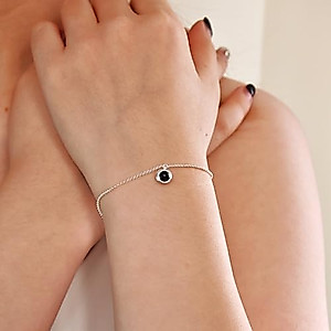 Kislumi Custom Bracelets with Picture Inside, Dainty Bracelet for Women, Customized Projection Bracelets with Photos, Picture Bracelet Personalized Photo, Memorial Gifts for Women/Family/Dog, Silver, Gold, Rose Gold