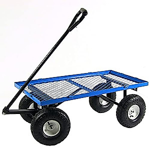 Sunnydaze Utility Cart with Removable Folding Sides, 400 Pound Weight Capacity