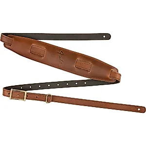 Fender Mustang Saddle Guitar Strap, 2.25in, Cognac, Standard