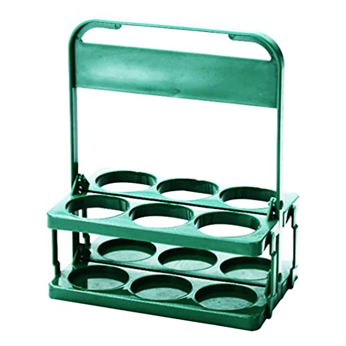 Zerodeko Drink Carrier Wine Bottle Glasses Caddy Plastic Beer Carrier Drinking Desk Accessories 6 Pack Bottle Case Wine Organizer Gift for Wine Lover Green Drink Carriers