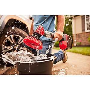 CRAFTSMAN V20 Cordless 2-in-1 Power Scrubber Kit, Multi-Purpose, Includes Bristle Brush, 2Ah Battery, V20 Battery Charger, and 60.5 in. Telescoping Pole (CMCPS520D1)