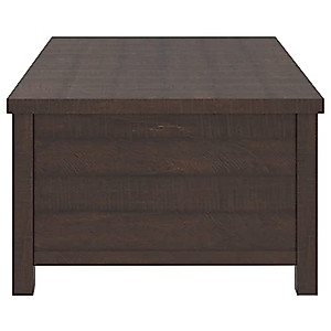 Signature Design by Ashley Camiburg Farmhouse Lift Top Coffee Table with Storage, Dark Brown