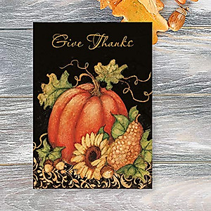 Current Pumpkin Harvest Scripture Thanksgiving Greeting Cards Set - Susan Winget Religious Holiday Card Variety Value Pack, Set of 8 Large 5 x 7-Inch Cards, Envelopes Included