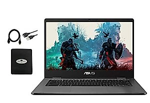 ASUS 2021 14" Light Thin Chromebook Student Laptop, Intel Celeron N3350, 4GB RAM 32GB eMMC, Webcam, Chrome OS(Google Classroom Zoom Compatible) Bundle W/GM 3in1 Accessories
