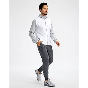 Pudolla Men's Lightweight Jogger Pants Workout Running Tapered Joggers for Men with Zipper Pockets for Athletic Travel Casual(Dark Grey X-Large)