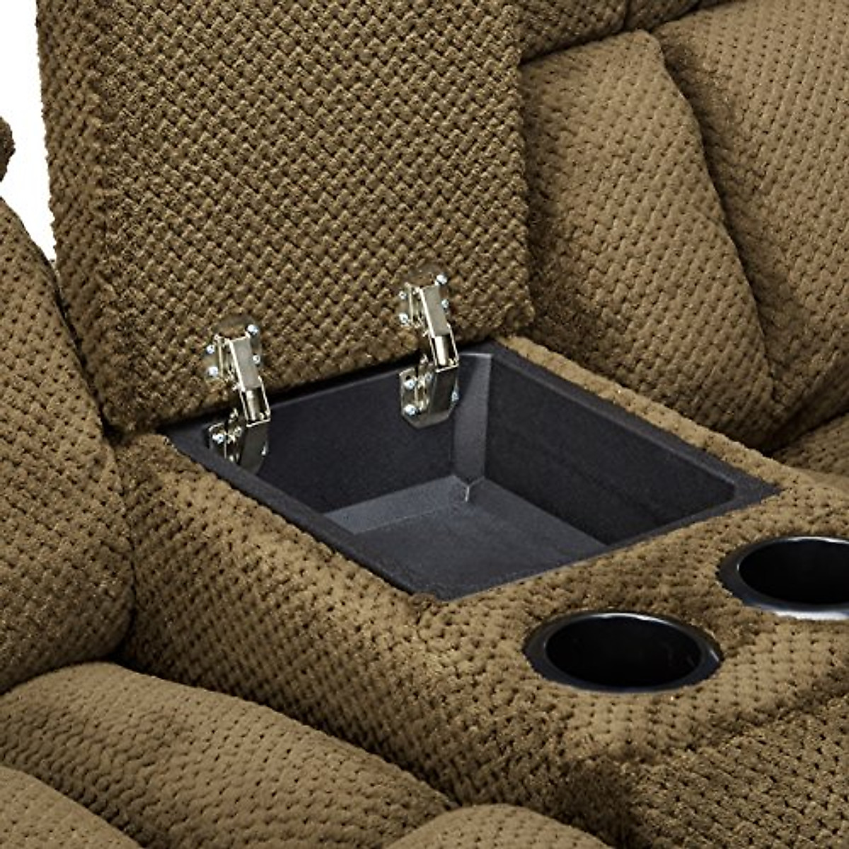 Coaster Home Furnishings Weissman Pillow Padded Reclining Loveseat with Cupholders and Storage, Chocolate
