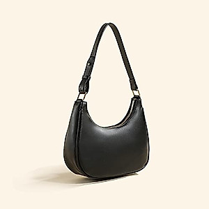 Fashion new handbag, Small Hobo Bags for Women Dumpling Shoulder Bag armpit bag moon handbag with Zipper Closure (G-Black)