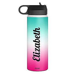 wowcugi Personalized Water Bottle with Custom Name Stainless Steel Insulated Sport Bottles 12oz 18oz 32oz For Women Men Girls Boys Kids Children Birthday Christmas Back To School Bottles Gifts
