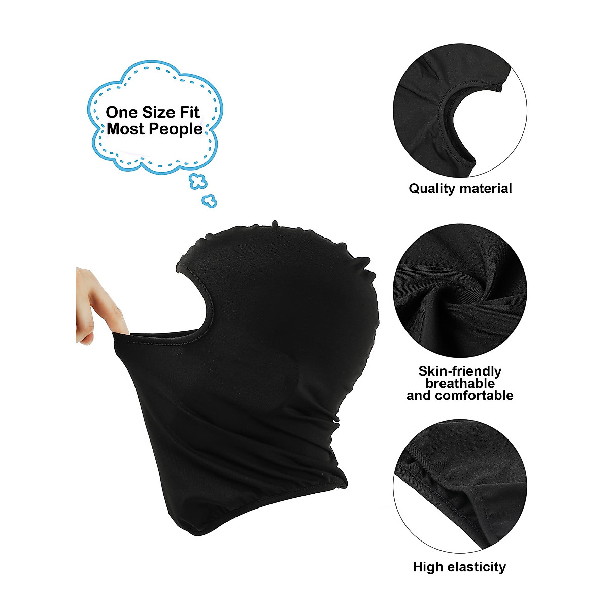 12 Pieces Sun Protection Balaclava Full Face Cover Sun UV Protection Face Protective Cover for Outdoor Sports (Black,Classic Style)
