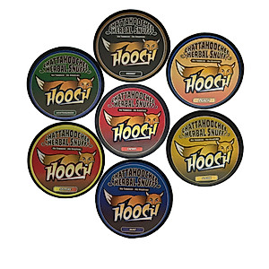 Hooch Herbal Snuff Variety Sampler Rough Cut 7 Cans with DC Crafts Nation Skin Can Cover - Cowboy