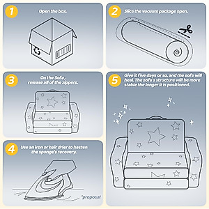 YHUAIMANG 3 in 1 Foldable Toddler Couch,Convertible Sofa to Lounger for Kids,Glow in The Dark Fold Out Couch Toddler Sofa