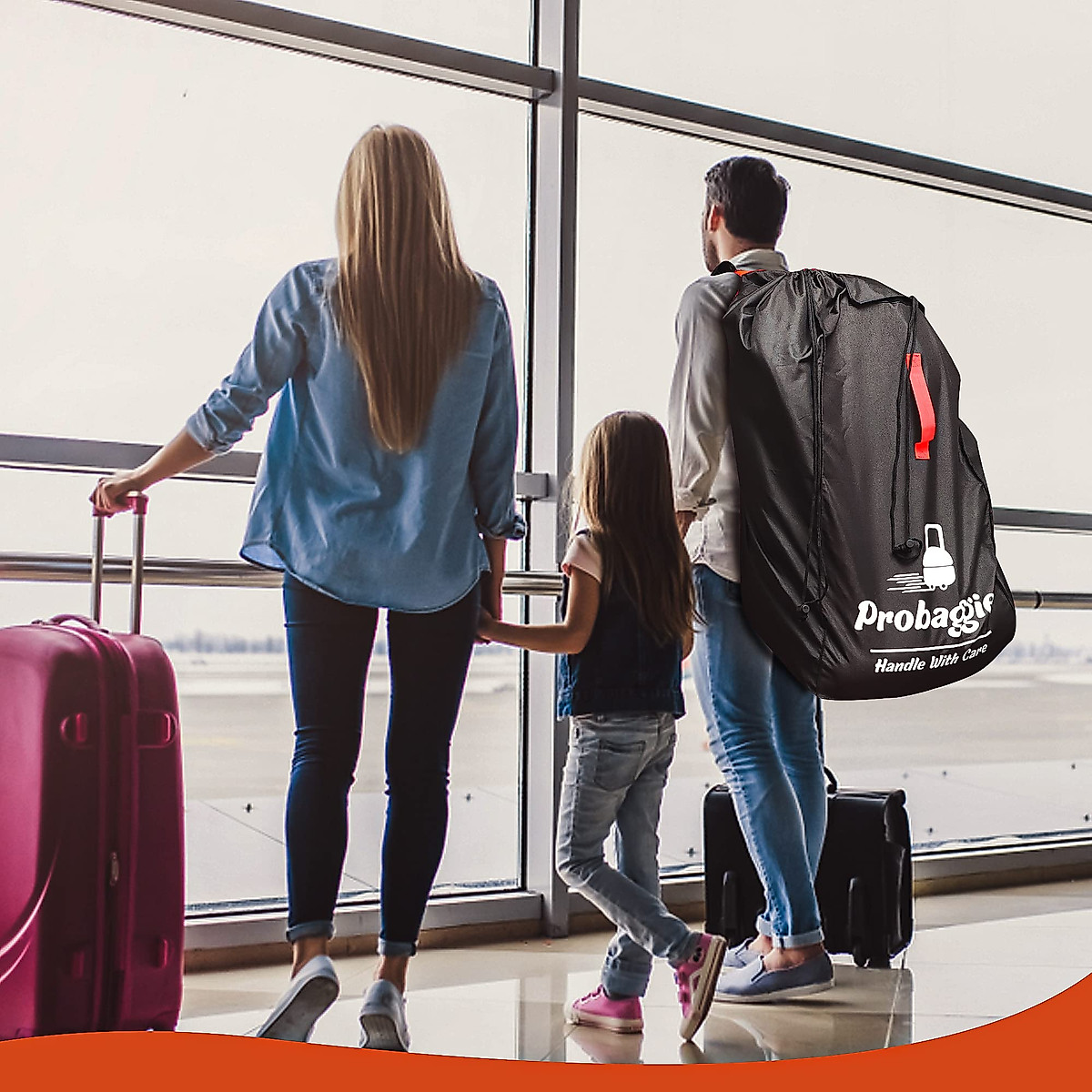 Car Seat Travel Bag for Airplane - Foldable Gate Check Car Seat Bag for Air Travel - Durable Infant Bag Cover with Adjustable Straps - Convertible Car Seat Backpack, Infant Carrier and Booster Seat