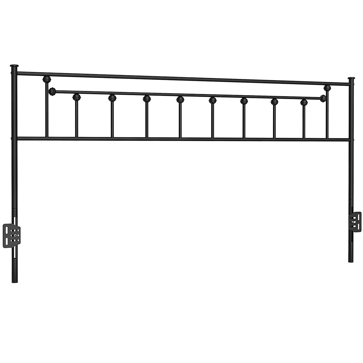 IKIFLY Metal King Size Headboard, Sturdy Steel Headboard Only for King Size Bed, Rustic Farmhouse Style, Easy Assembly, Attach Frame, Black/King