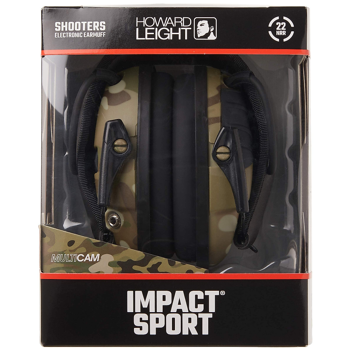 Howard Leight by Honeywell Genesis Sharp-Shooter Shooting Glasses, Clear Lens (R-03570) R-02526 by Honeywell Impact Sport Sound Amplification Electronic Shooting Earmuff, MultiCam