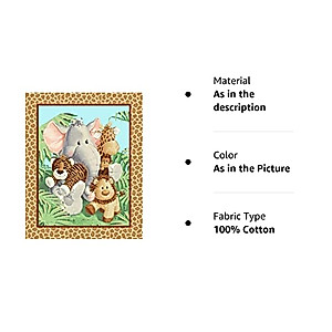 Veedaf 36" Fabric Traditions Panel - Jungle Babies Patty Reed Nursery Baby Wallhanging