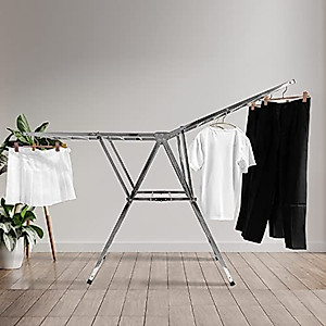 ZOES HOMEWARE Heavy Duty Clothes Drying Rack | Stainless Steel Drying Rack Clothing | Large Foldable Collapsible Laundry Drying Rack | Laundry Hanger Dryer Rack