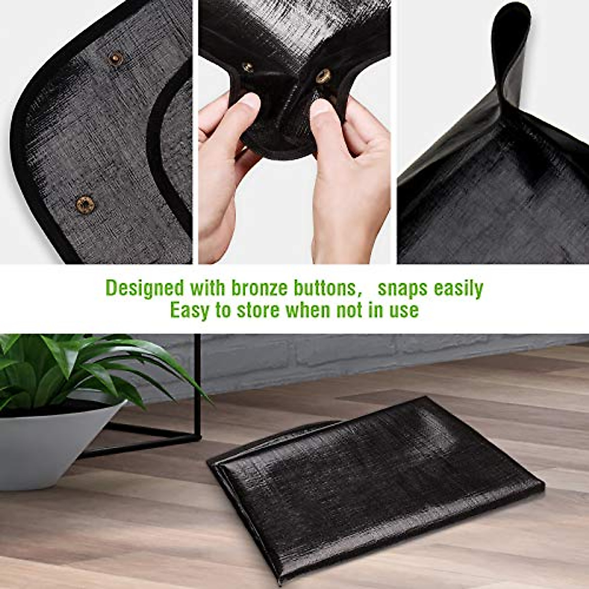 k’S Plant Potting Mat, Reusable Waterproof Garden Plant Seedling Repotting Tray Foldable Indoor Transplanting Tidy Flower Potting Tarp with 10 Pack Plant Labels and Clips (39.3 x 39.3 inch)