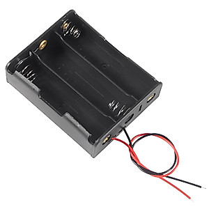 ACEIRMC 5pcs 18650 Battery Clip 3 Slots 11.1V Plastic 18650 Battery Storage Box Case with Black and Red Wire Leads for 18650 Battery with Connect Lead