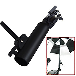 Shu-Ran Golf Cart Umbrella Holder, Angle & Internal Width Adjustable Umbrella Amount Universal for Bicycle Stroller, Baby Carriage, Wheelchair