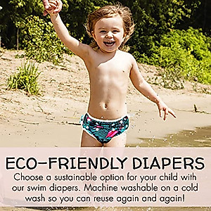 Reusable Swim Diapers for Babies, Infants & Toddlers - Adjustable Girls Swimming Diaper 0-2 Years, Eco-Friendly Washable with Snaps – Flamingo – 1 Pack by Will & Fox