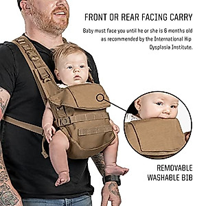 TBG - Mens Tactical Baby Carrier for Infants and Toddlers 8-33 lbs - Compact (Black Camo)