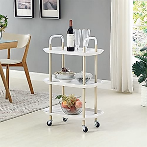 BHVXW 3 Layers Nordic Style Luxury Mobile Trolley Simple Kitchen Living Room Storage Rack (Color : E, Size : 88cm*58cm*37cm)