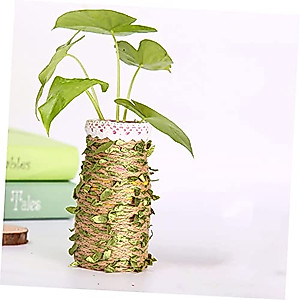 OSALADI 3 Rolls Simulated Rope and Rattan Artificial Rattan Faux Rattan Green Leaves Decor artificiales para Burlap Garland Natural Jute Twine Manual Burlap Rope Gift