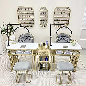 CJSGY Led Half Moon Light for Lashes, Tattoo Lamp, Estheticians Light, Desk Lamp, Swing Arm Light, Lash Lamp,Black