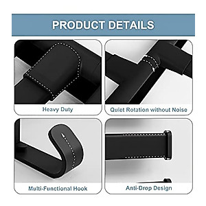 Swivel Towel Rack 2 Arms, Aluminium Two in ONE Towel Racks for Bathroom Space Saving Swing Out 180° Rotation- Strong Design Matte Black