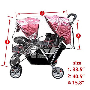 Aligle Weather Shield Double Popular for Swivel Wheel Stroller Universal Size Baby Rain Cover/Wind Shield Deal (Black)
