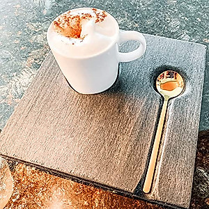 6 PCS Espresso Spoons 18/8 Stainless Steel, 5.2 Inches Vogue Mini Teaspoons Set for Stirring Coffee, Dessert Cake, Ice Cream, Soup, Antipasto Cappuccino, Frosted Handle, Sweejar (Gold)