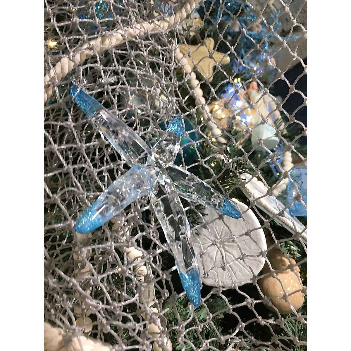 Kurt Adler Blue Starfish and Sand Dollar Shells Christmas Holiday Ornaments Set of 2