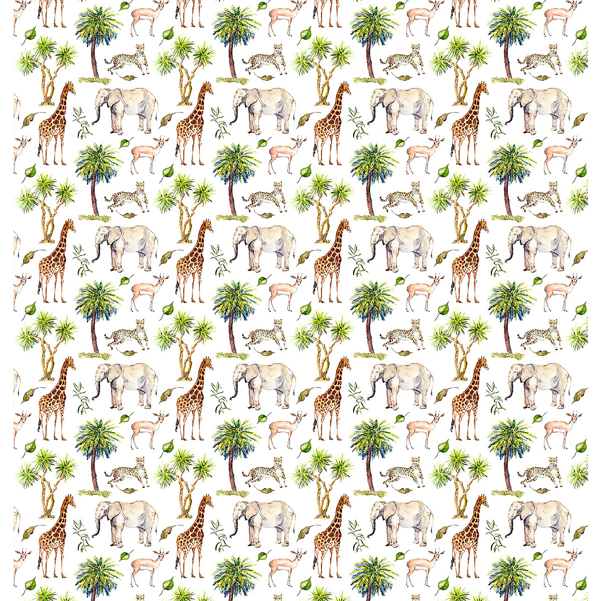 Stesha Party Safari Wrapping Paper Jungle Birthday Gift, Folded Flat 30 x 20 Inch, 3 Sheets