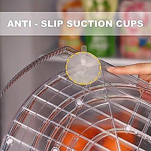 Yatmung Long Square Lazy Susan Turntable for Refrigerator - 16.5 Inch Clear Rectangular Lazy Susan Storage - Cabinet, Countertop, Pantry, Kitchen - Large Fridge Lazy Susan Organizer Rectangle
