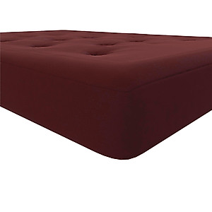 REALROOMS Cozey 8-Inch Spring Coil Futon Mattress, Microfiber, Full, Cabernet Red