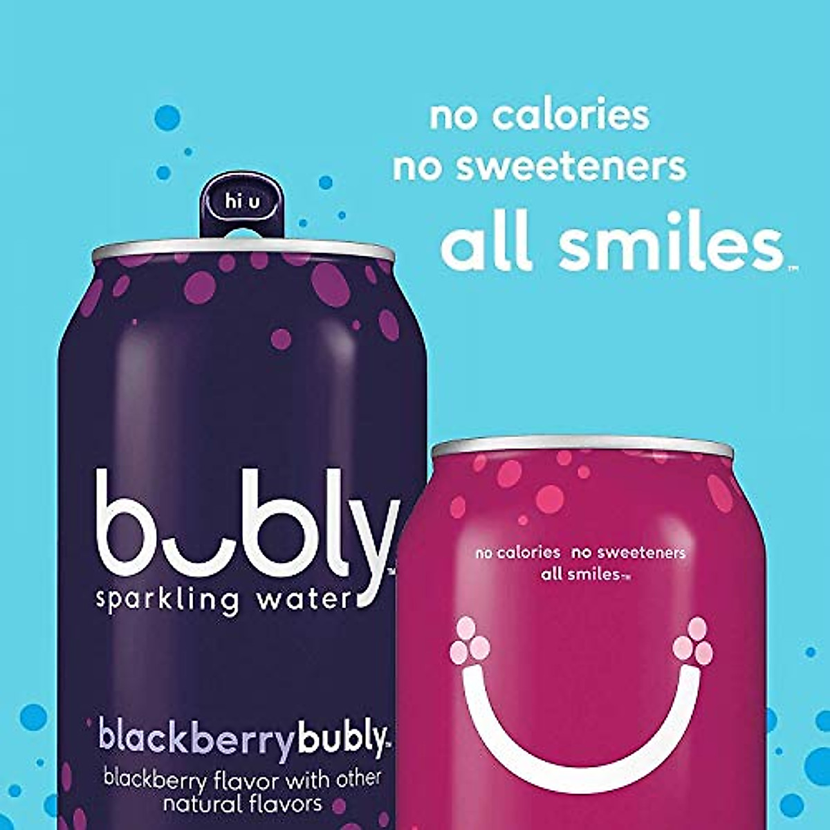 bubly Sparkling Water, 6 Flavor Variety Pack (Blackberry, Lime, Cherry, Grapefruit, Strawberry, Mango), Zero Sugar & Zero Calories, Seltzer Water, 12 Fl Oz Cans (Pack of 18)