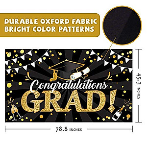 Class of 2022 Graduation Party Banner, Extra Large 78.8”x45.3” Graduation Party Decorations, Congrats Grad Party Supplies, Photo Prop, Booth Backdrop sign for Indoor Outdoor Home College Senior School