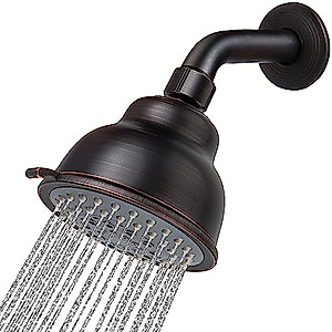 Voolan High Pressure Shower Head with Shower Arm - 5 Function Rain Shower Head - Comfortable Shower Experience Even at Low Water Flow - Oil-Rubbed Bronze